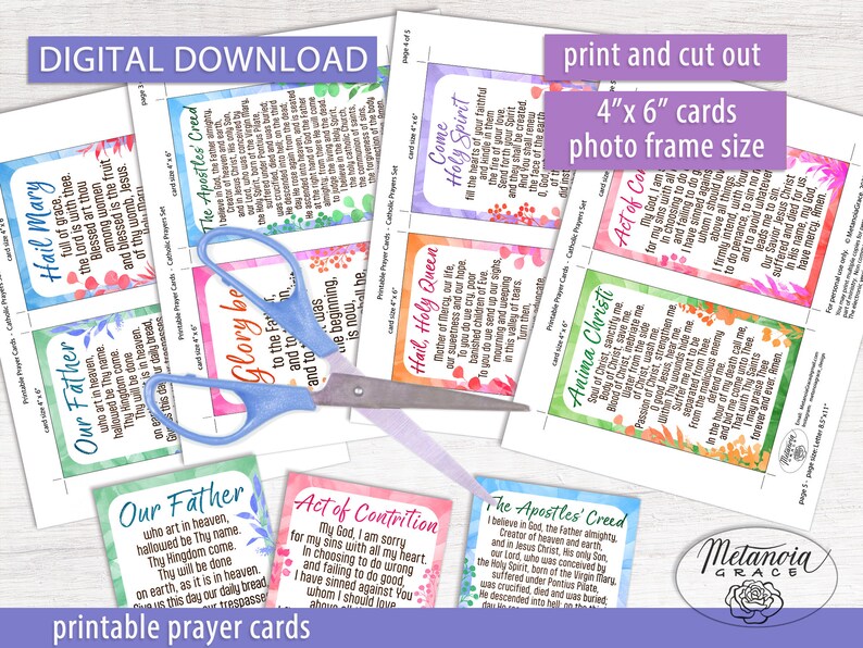 Popular Catholic Prayers, Traditional Prayer Cards, Printable Common ...