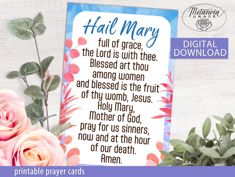 Popular Catholic Prayers Traditional Prayer Cards Printable - Etsy