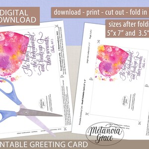 Healing Printable Note Card Template, He Heals the Brokenhearted and ...