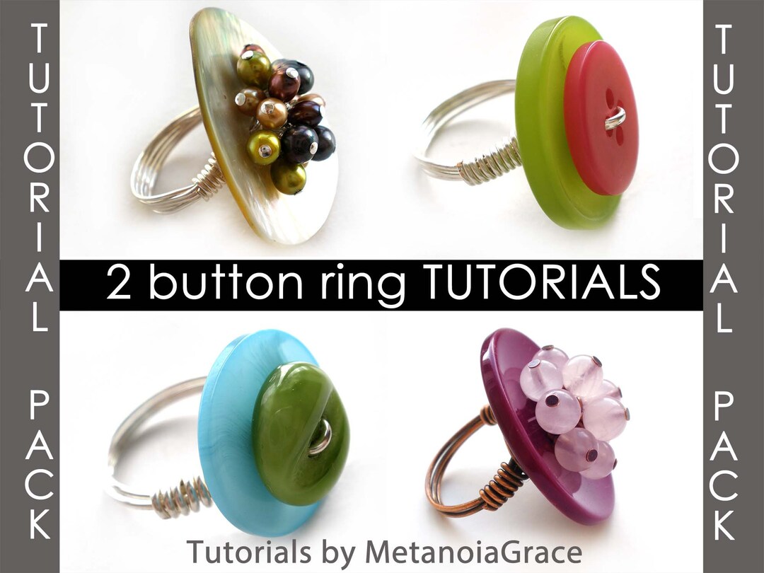 Button Ring Tutorial Sale Pack, Button Jewelry Tutorial, Button Ring ...