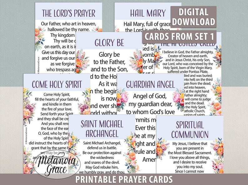 Popular Catholic Prayers Bundle, Daily Prayers, 16 Printable Prayer ...