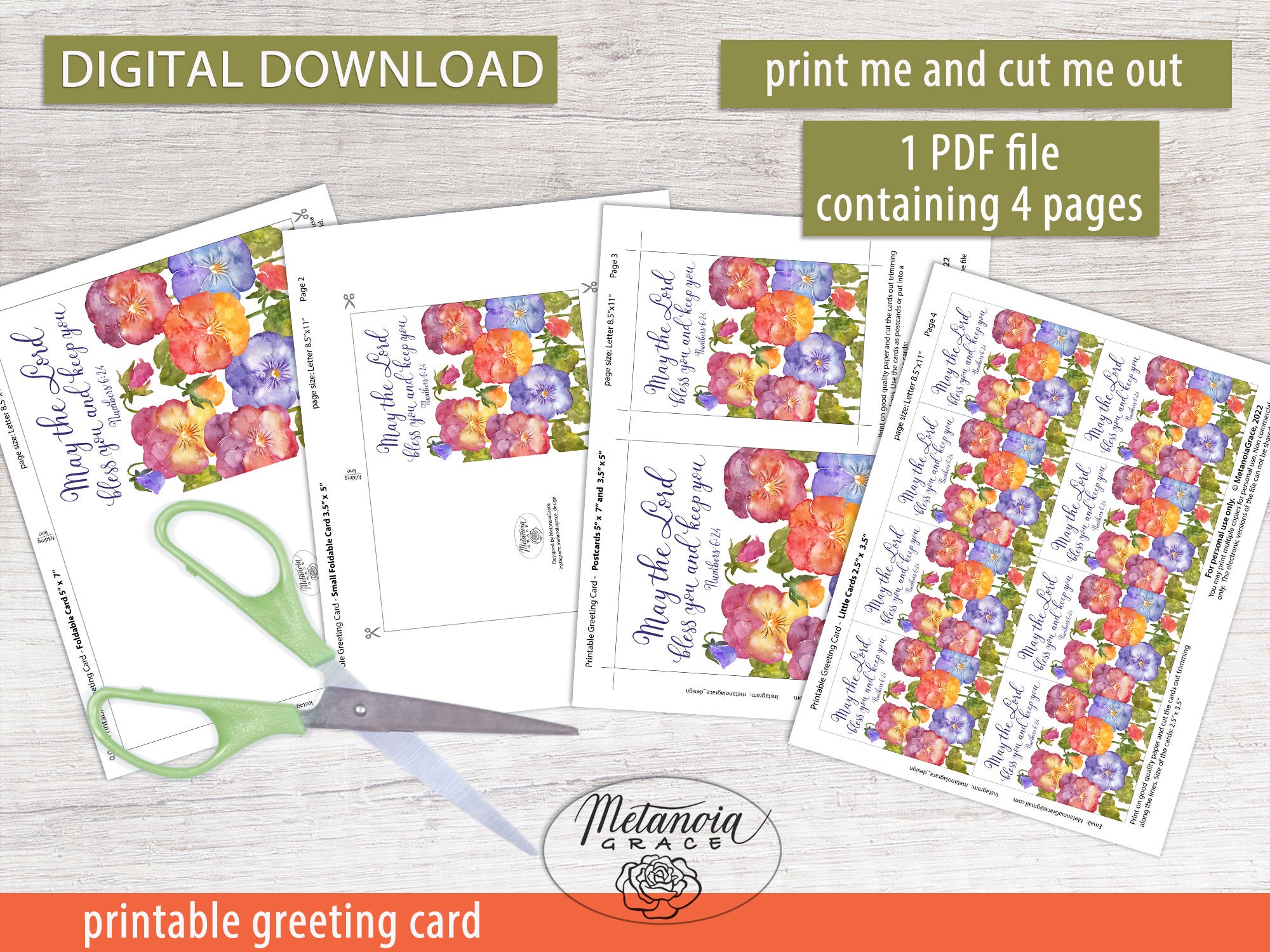 May the Lord Bless You and Keep You Printable Blessing Card - Etsy UK