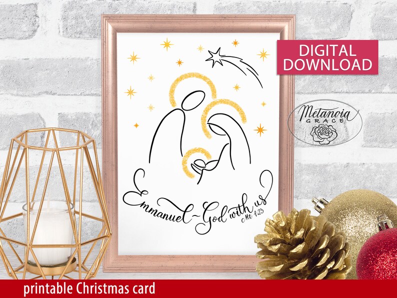 Printable Nativity Christmas Card Religious Christmas Card - Etsy