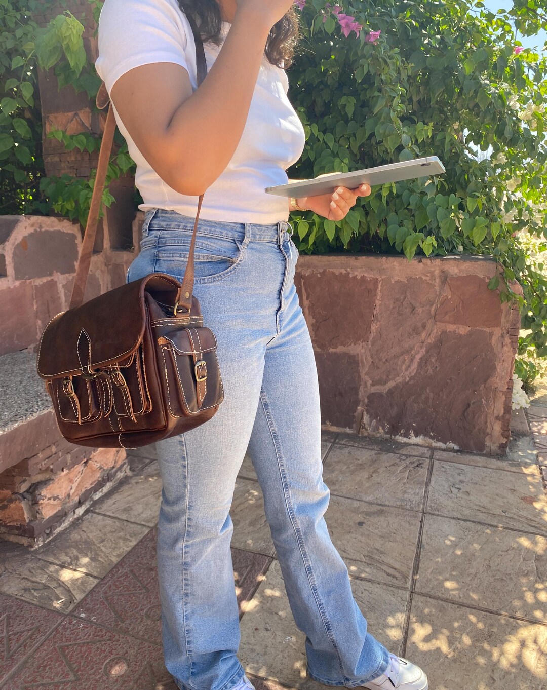 Handmade Moroccan Leather Satchel: Vintage Crossbody Camera Bag - Etsy