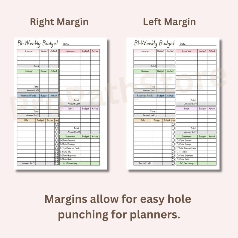 Bi-weekly Budget Printable, Bi Weekly Budget Planner PDF, Budget ...
