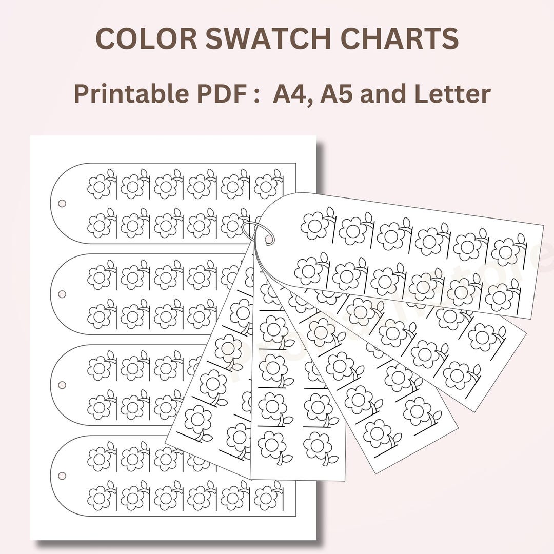 Swatch Cards Markers Pattern, Colors Swatch Charts Printable, Organize ...