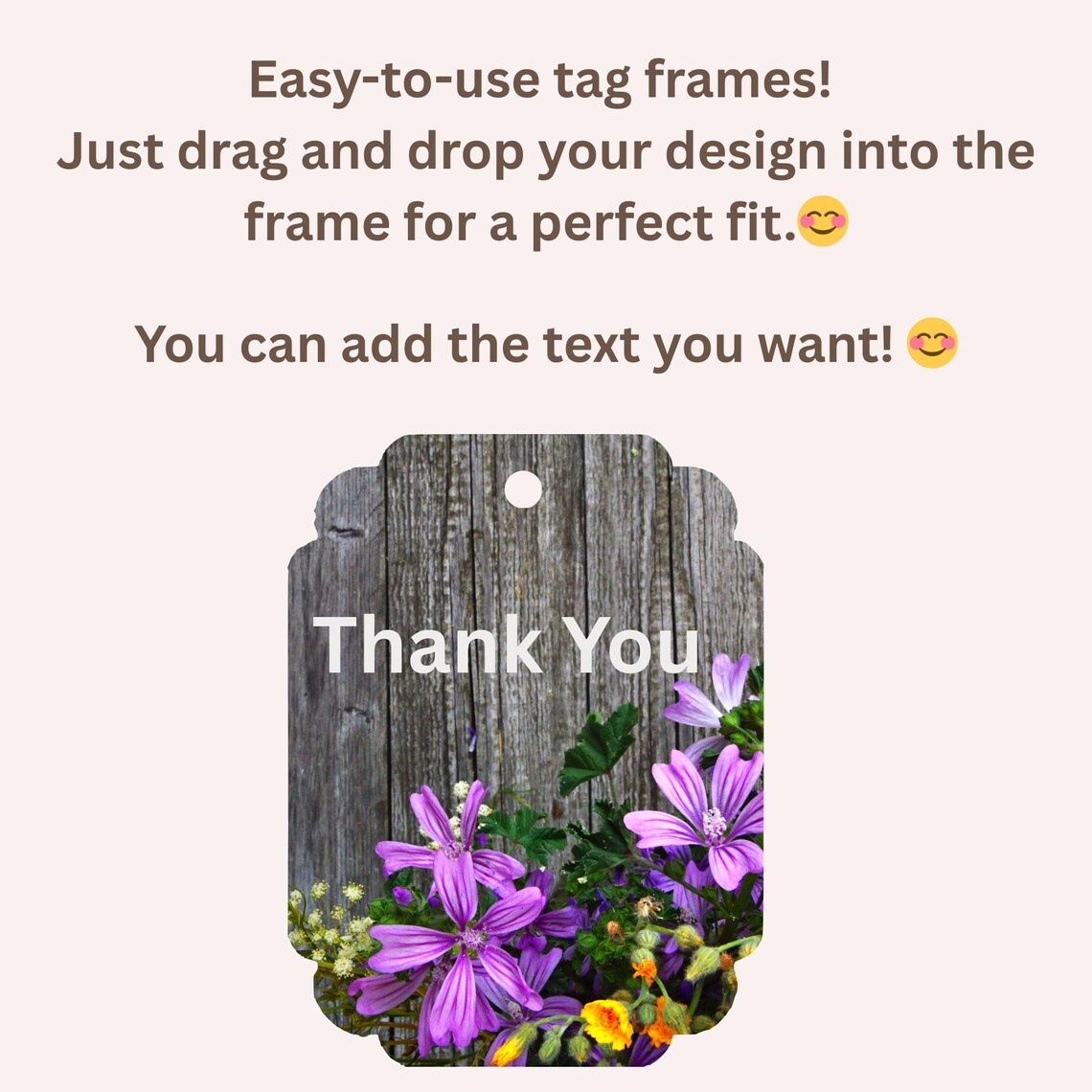 Printable Tag Frames, Easy Drag & Drop Template, Canva Frames, Tag ...