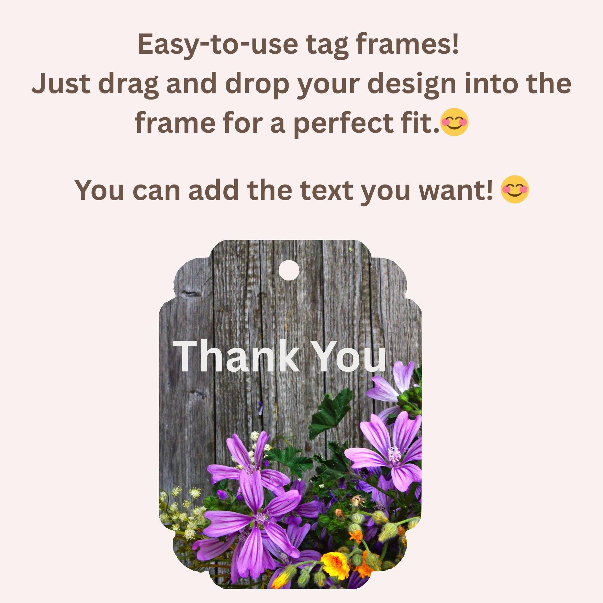 Printable Tag Frames, Easy Drag & Drop Template, Canva Frames, Tag ...