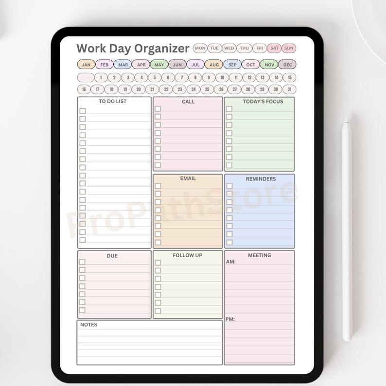 Work Day Planner Printable: Daily Productivity Schedule (a4/a5/letter ...