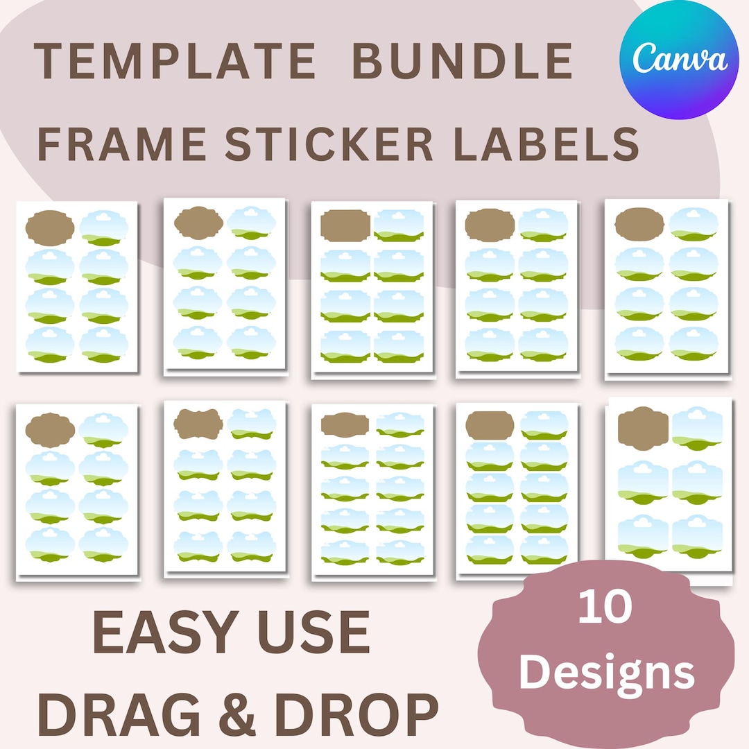 Frame Sticker Label Templates: Drag & Drop, Printable (PDF) - Etsy