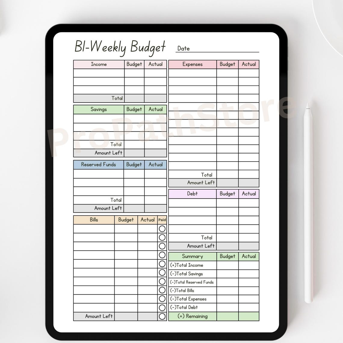 Bi-weekly Budget Printable, Bi Weekly Budget Planner PDF, Budget ...