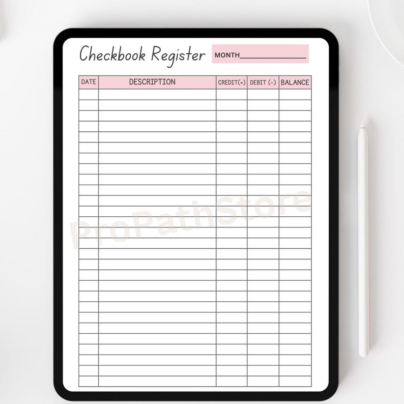 Checkbook Register Printable: Finance Budget Planner (A4, A5, Letter ...