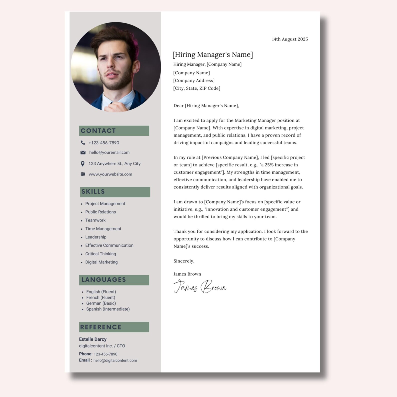 Executive Resume CV Template Canva, Best Professional Resume Template With Cover Letter, Canva ...