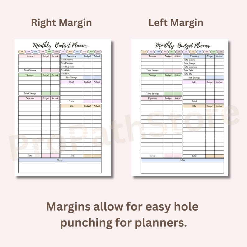 Budget Template, Money Planning Worksheet, Monthly Budgeting ...