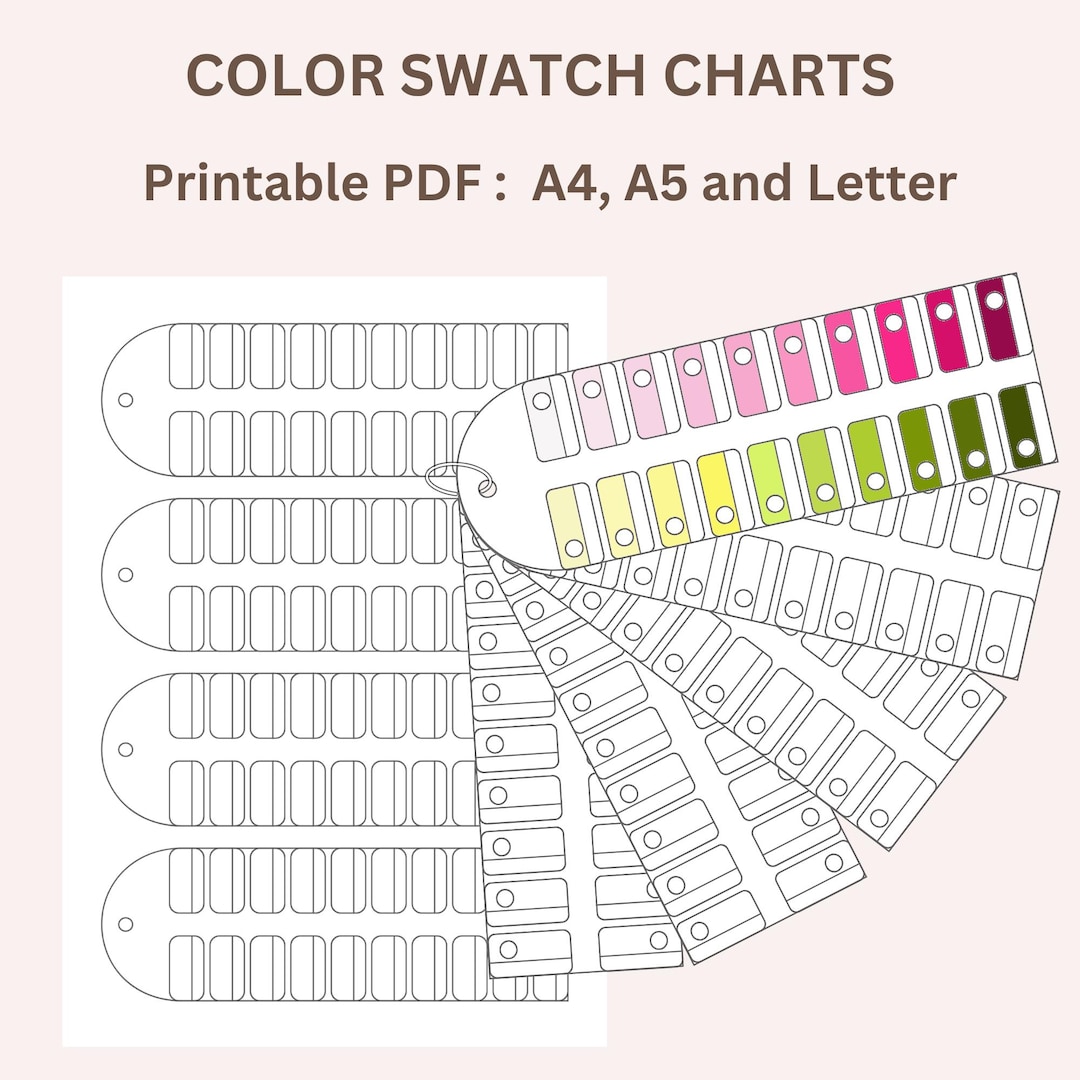 Printable Color Swatch Card: Alcohol Marker Organizer (PDF Download A4 ...
