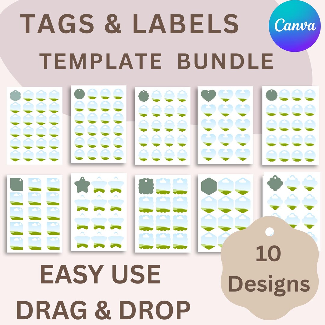 Tags and Labels Template, Drag & Drop Template, Printable Tag Frames ...
