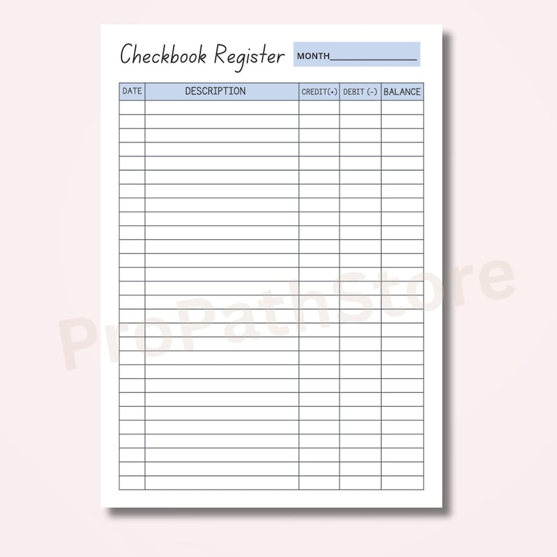 Checkbook Register Printable, Checkbook Register, Budget Planner ...