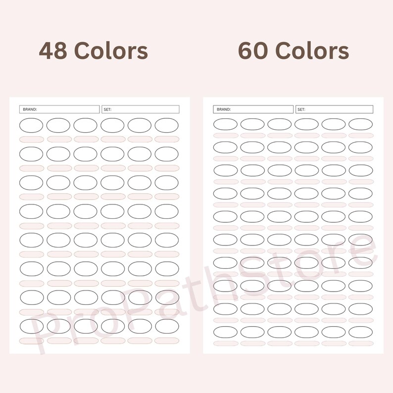 Color Swatch Chart Printable, Alcohol Marker Swatch Chart, Color ...