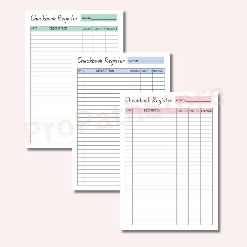 Checkbook Register Printable, Checkbook Register, Budget Planner ...