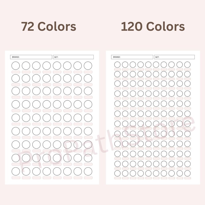 Color Swatch Chart Printable, Alcohol Marker Swatch Chart, Color ...