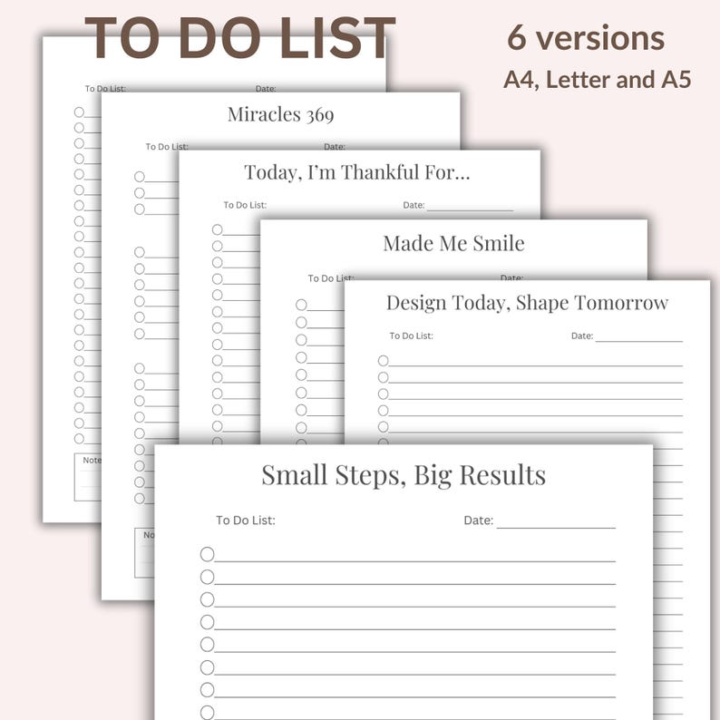 Daily Checklist, To-do List Printable PDF, Daily & Weekly Planner ...