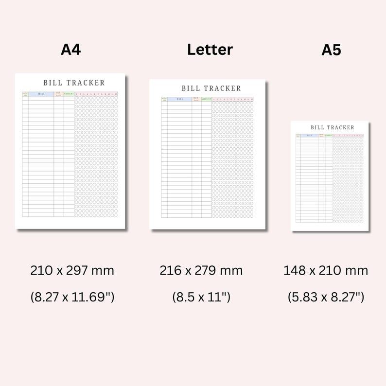 Bill Tracker Printable, Bills Checklist, Bill Payment Checklist, Bill ...
