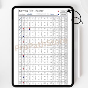 Knitting Row Tracker Printable Up To 320 Rows Pdf Pattern Etsy