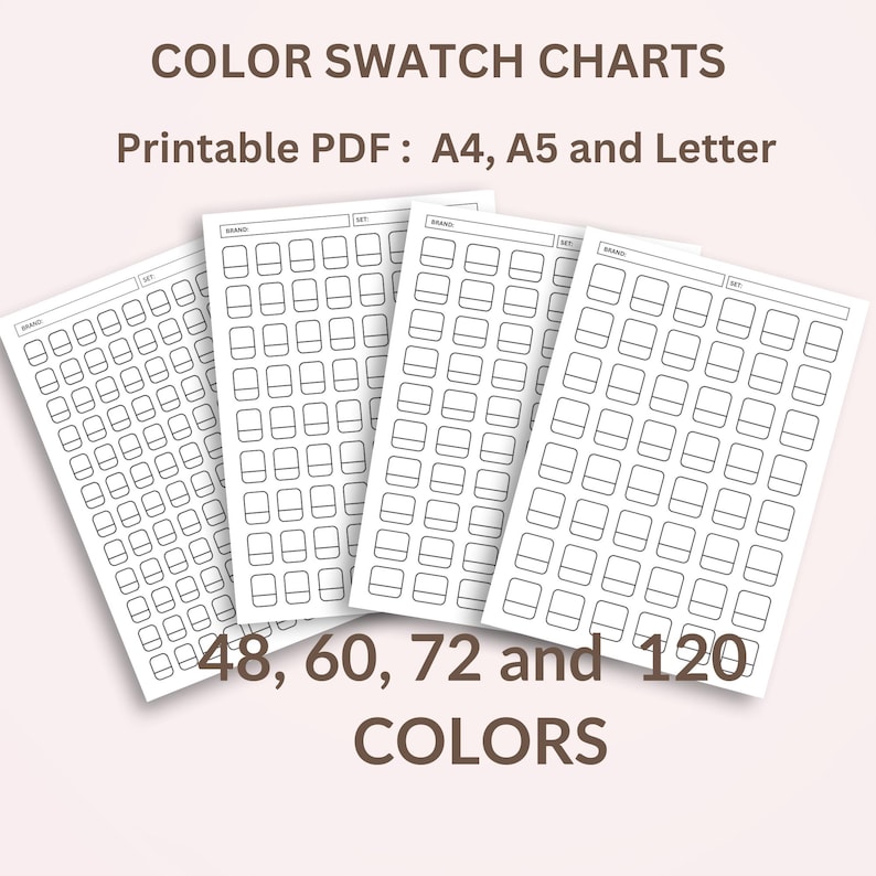 Alcohol Marker Swatch Chart, Printable Color Chart, Copic Marker Swatch ...