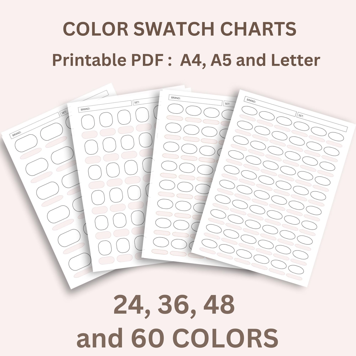 Printable Coloring Swatch Chart, Alcohol Marker Color Sheet, Copic ...