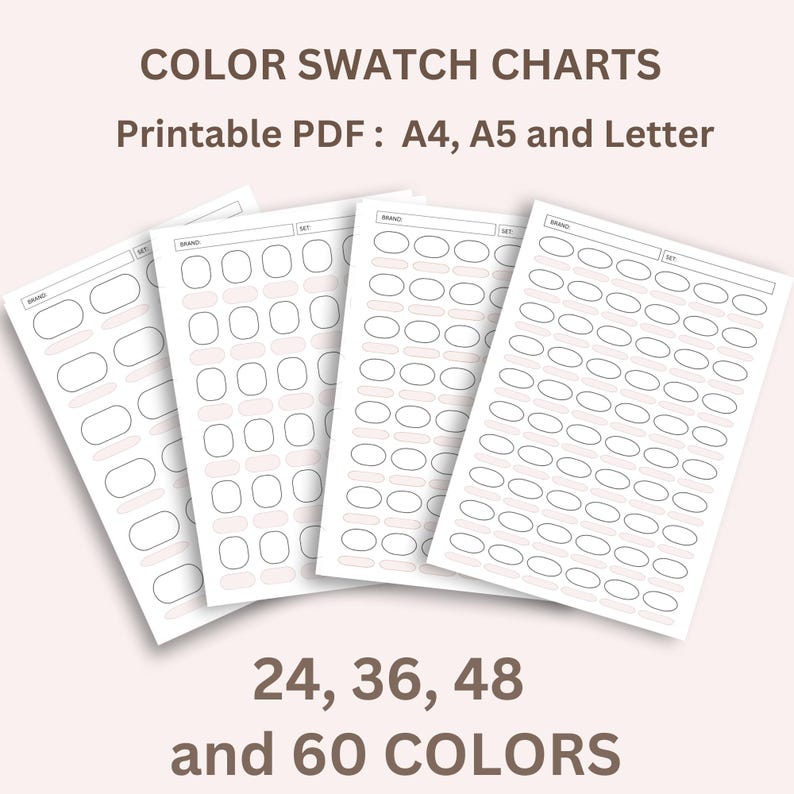 Printable Coloring Swatch Chart, Alcohol Marker Color Sheet, Copic ...