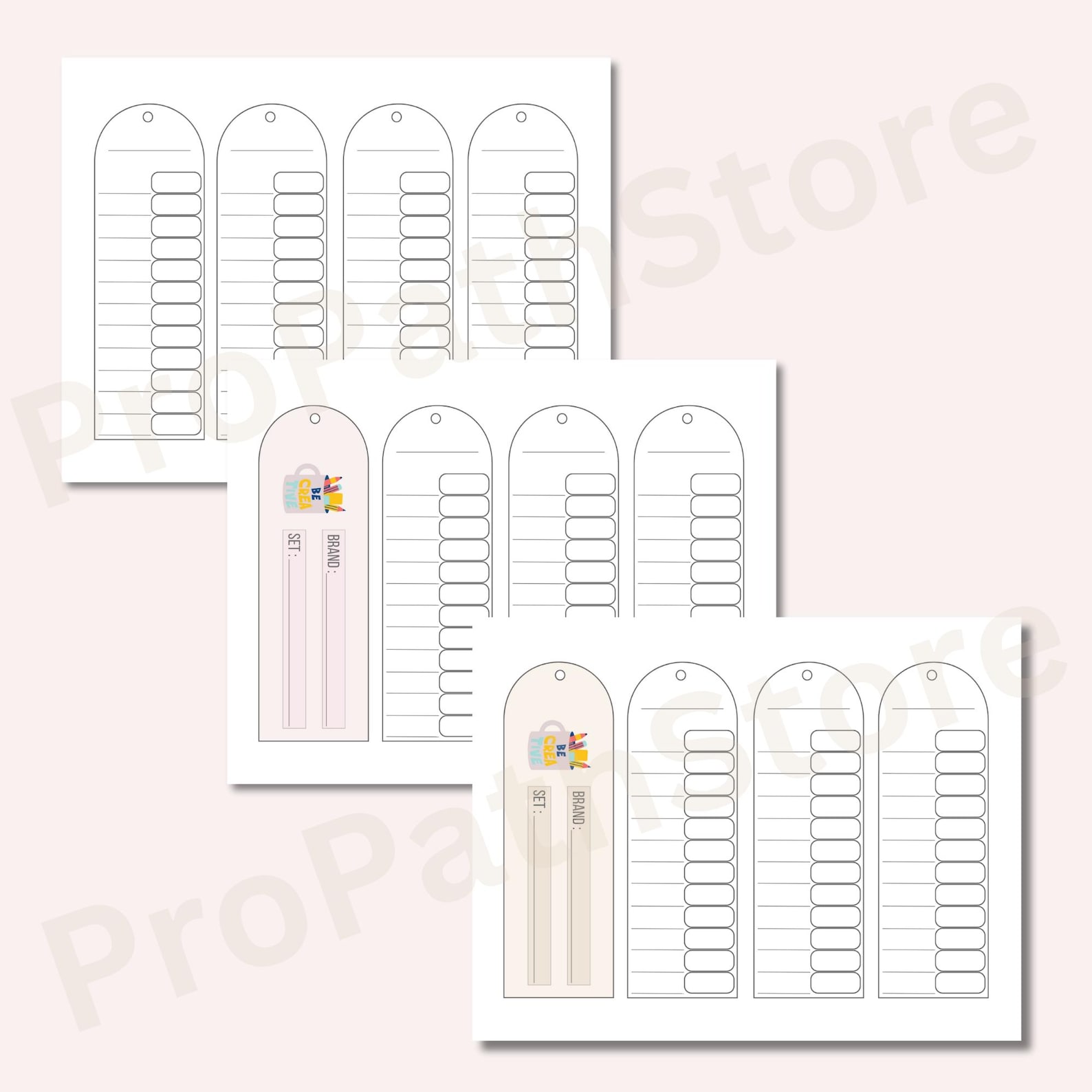 Blank Marker Swatch Cards: DIY Color Chart Template (printable PDF) - Etsy
