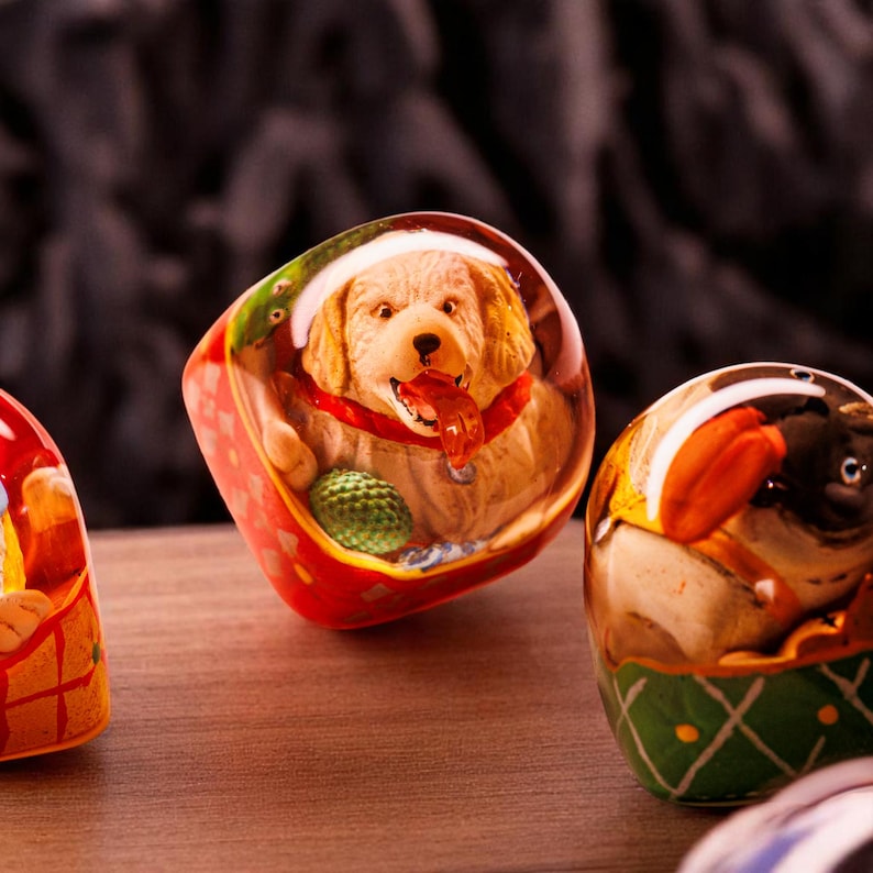 Puppy Dog Artisan Keycap, Cute Pug Keycaps Golden Retriever Artisan ...
