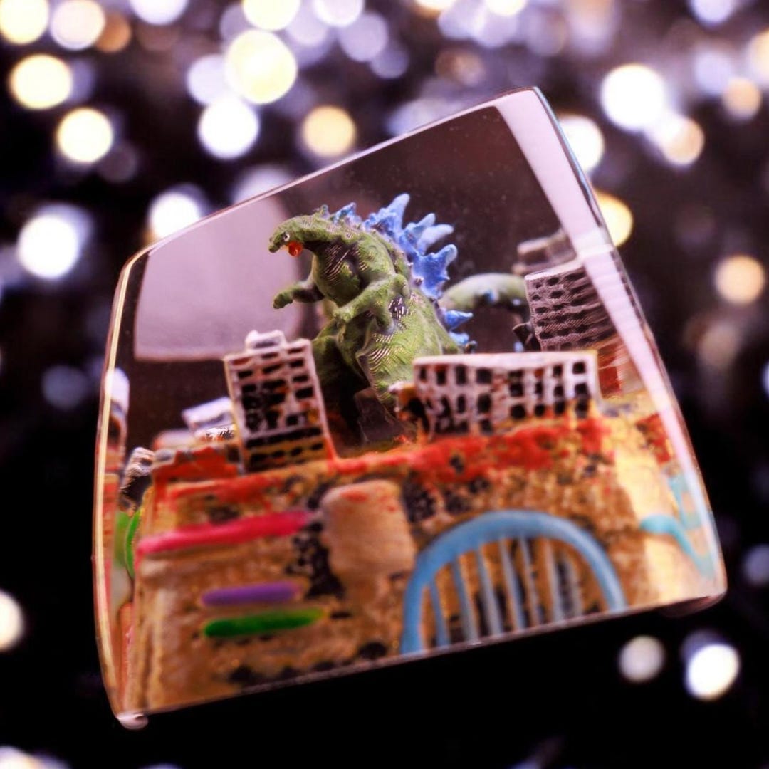 Handmade Breath Monster Keycap Artisan Resin Diorama Keycap | Custom ...