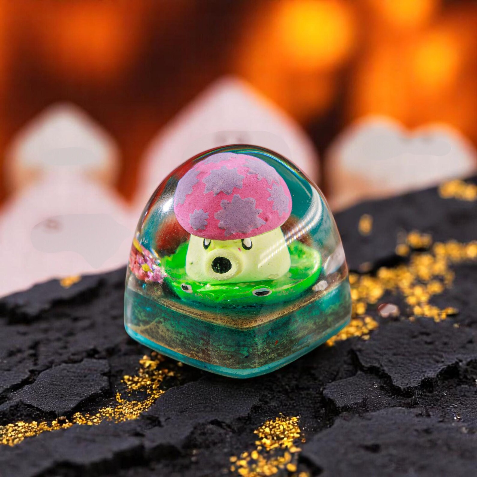 Sunflower Plants Artisan Keycap, Zombie Custom Resin Keycap for Him ...