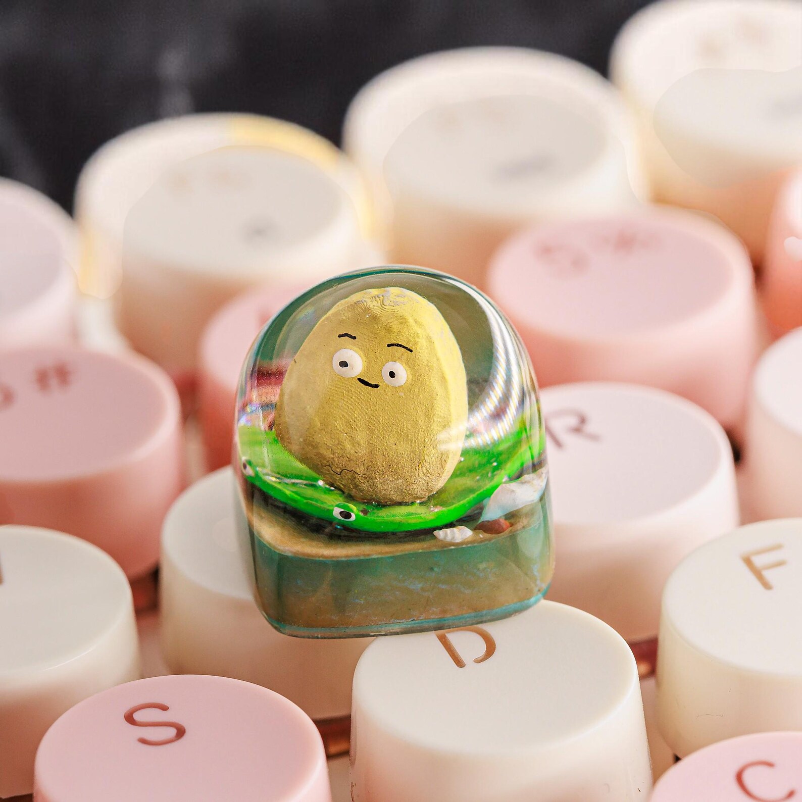 Sunflower Plants Artisan Keycap, Zombie Custom Resin Keycap for Him ...