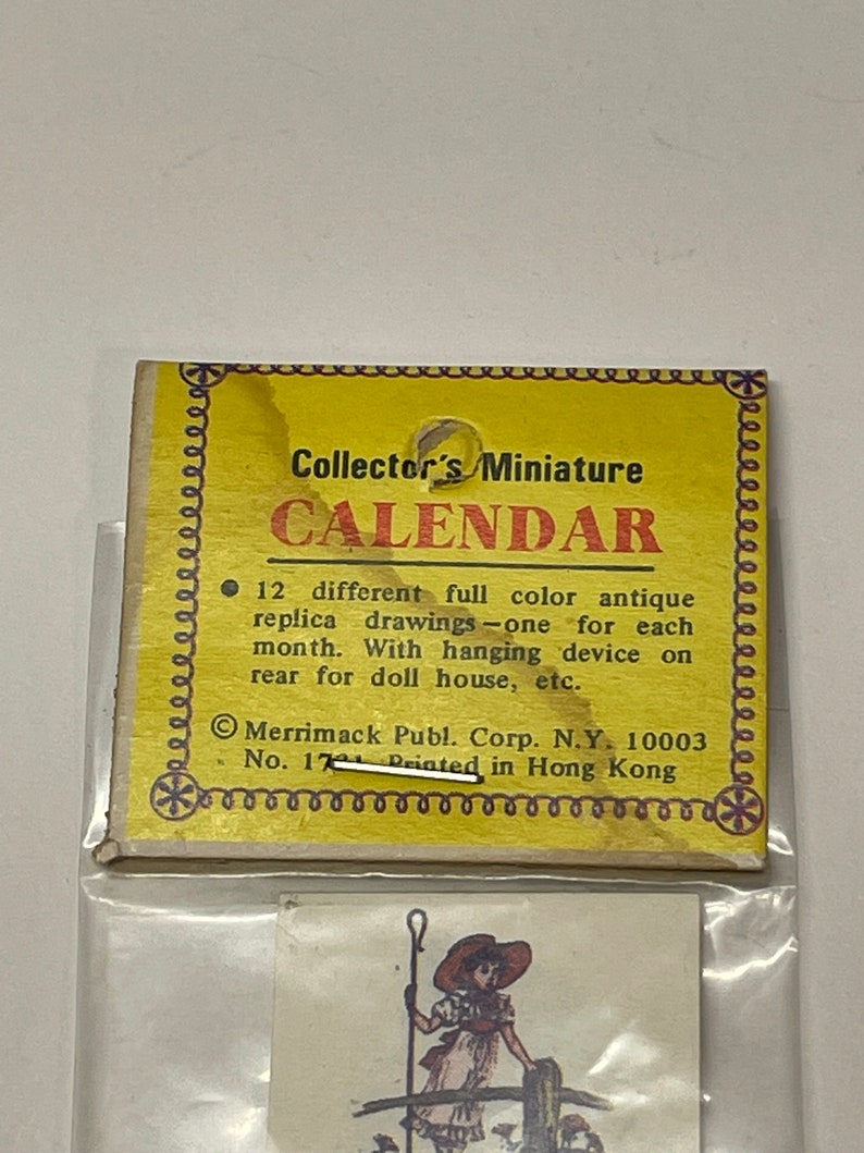 Vintage Miniature Collector’s Calendar - Etsy