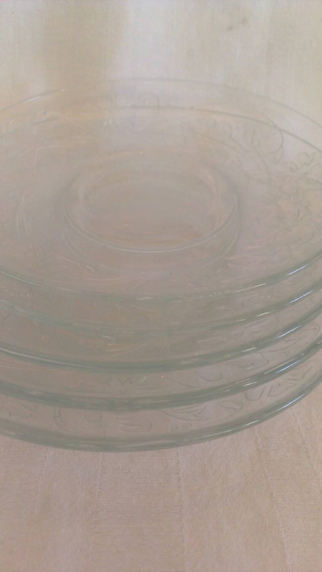 Set of 6 Clear Glass Saucers Swirls and Flowers - Etsy