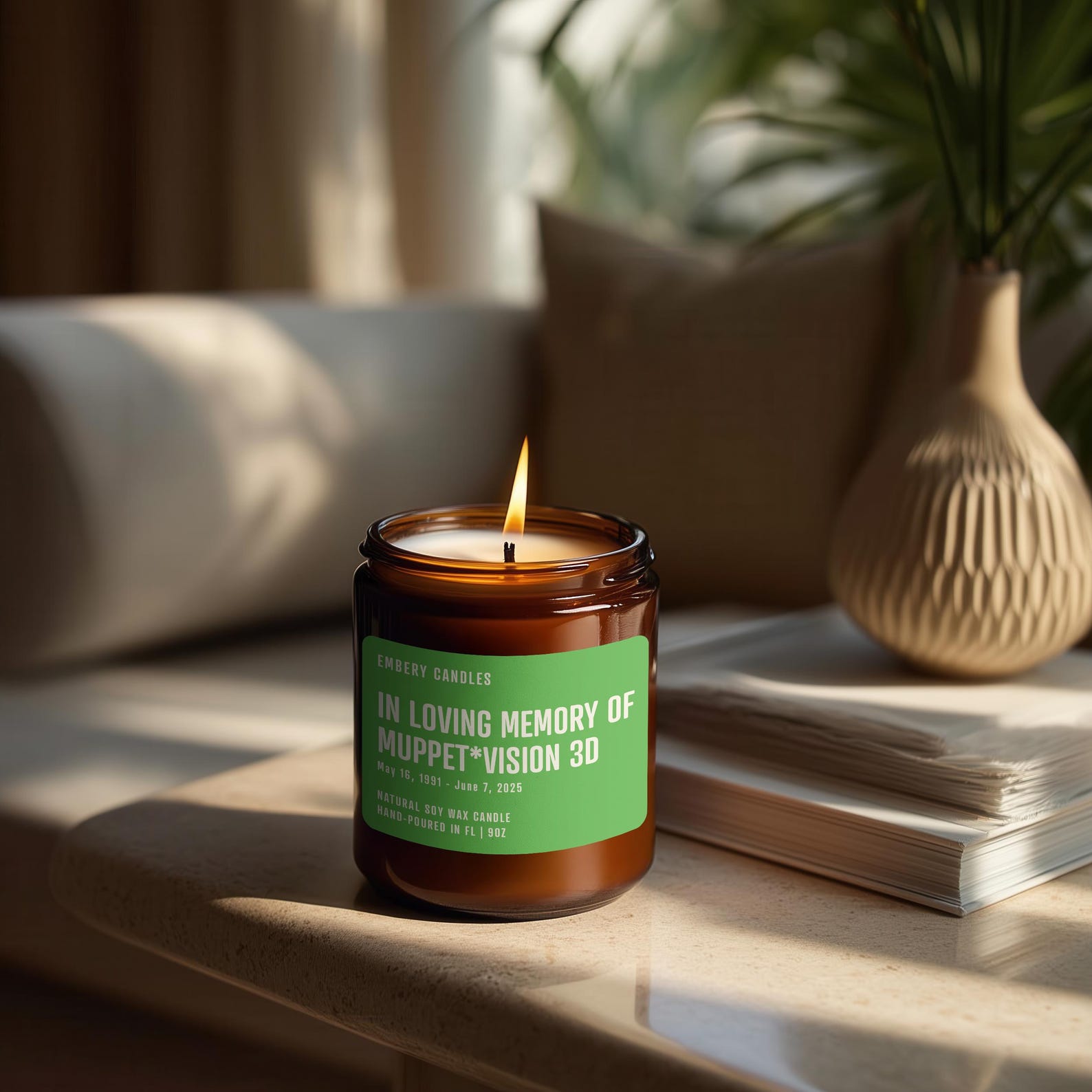 In Loving Memory of Muppet*vision 3D | Soy Candle | Handpoured Natural ...