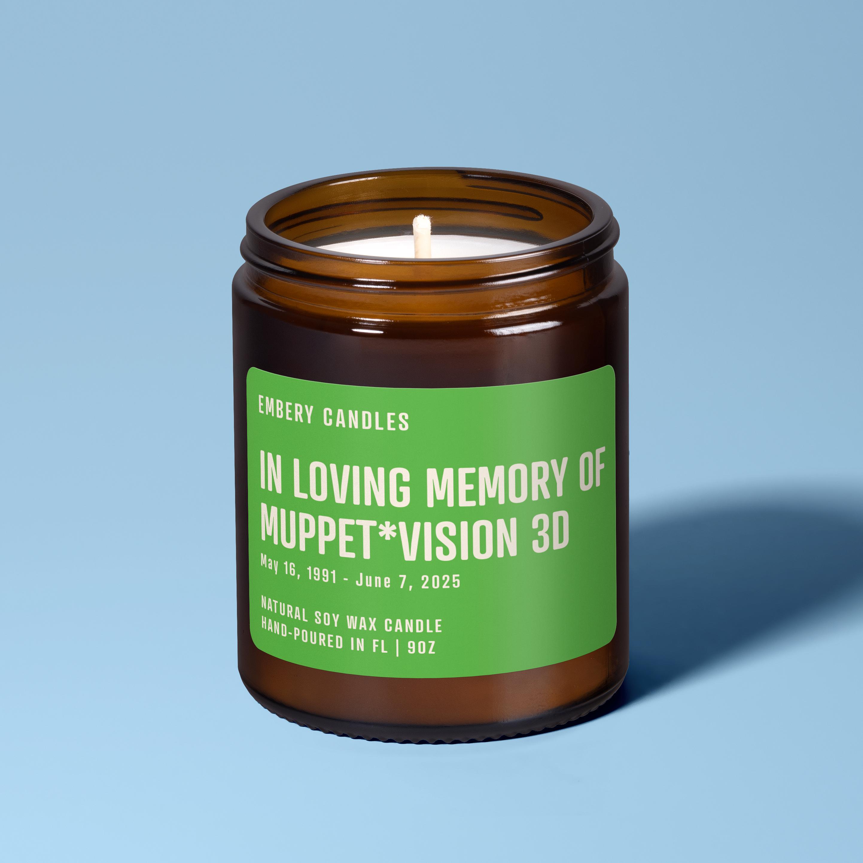 In Loving Memory of Muppet*vision 3D | Soy Candle | Handpoured Natural ...