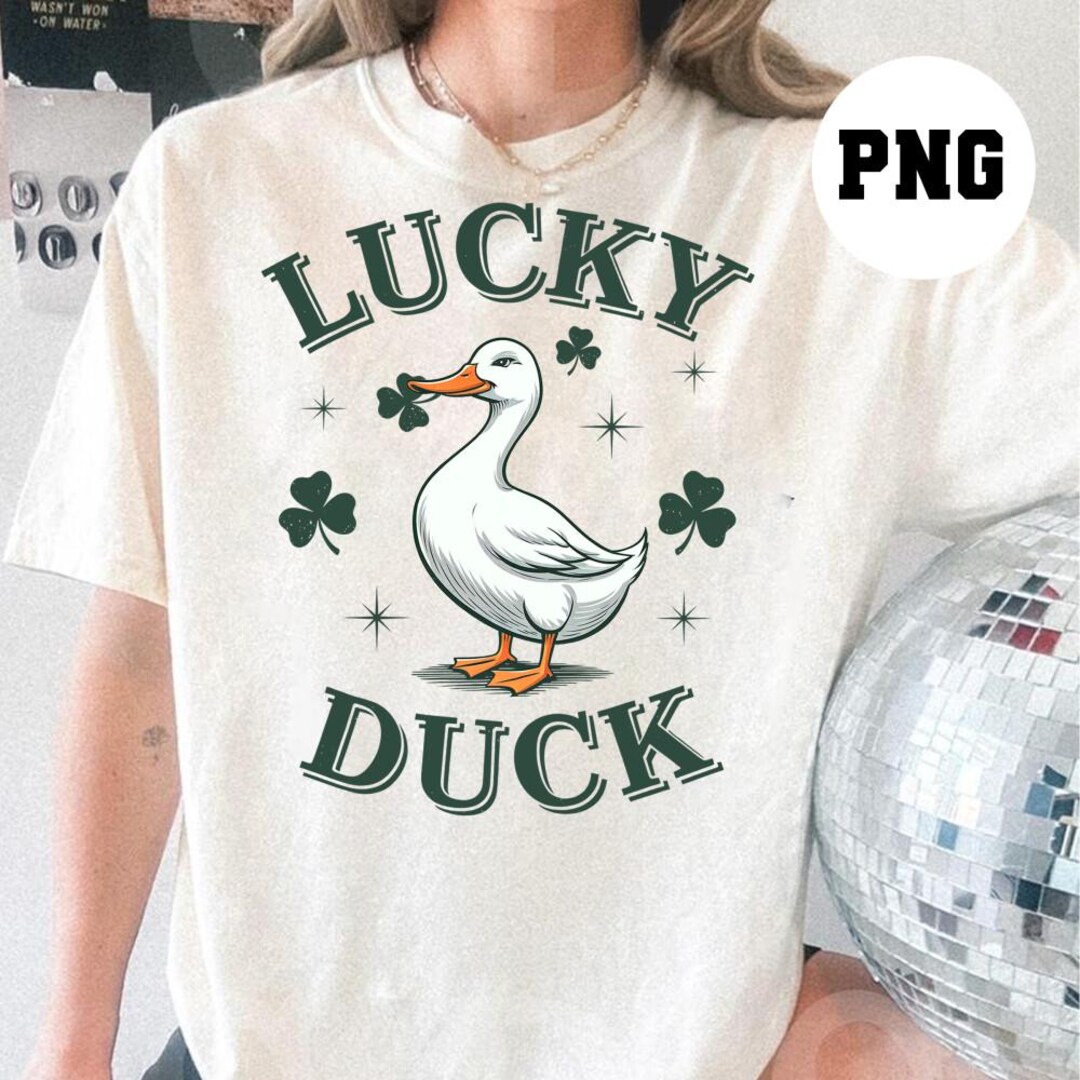 Lucky Duck Png, Too Pinch Cute Png, Shamrock Lucky Png, Happy St ...