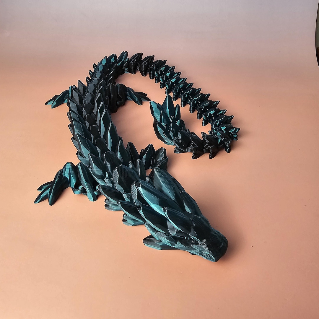 3D Printed Stone Crystal Dragon | Articulated Fantasy Decor - Etsy
