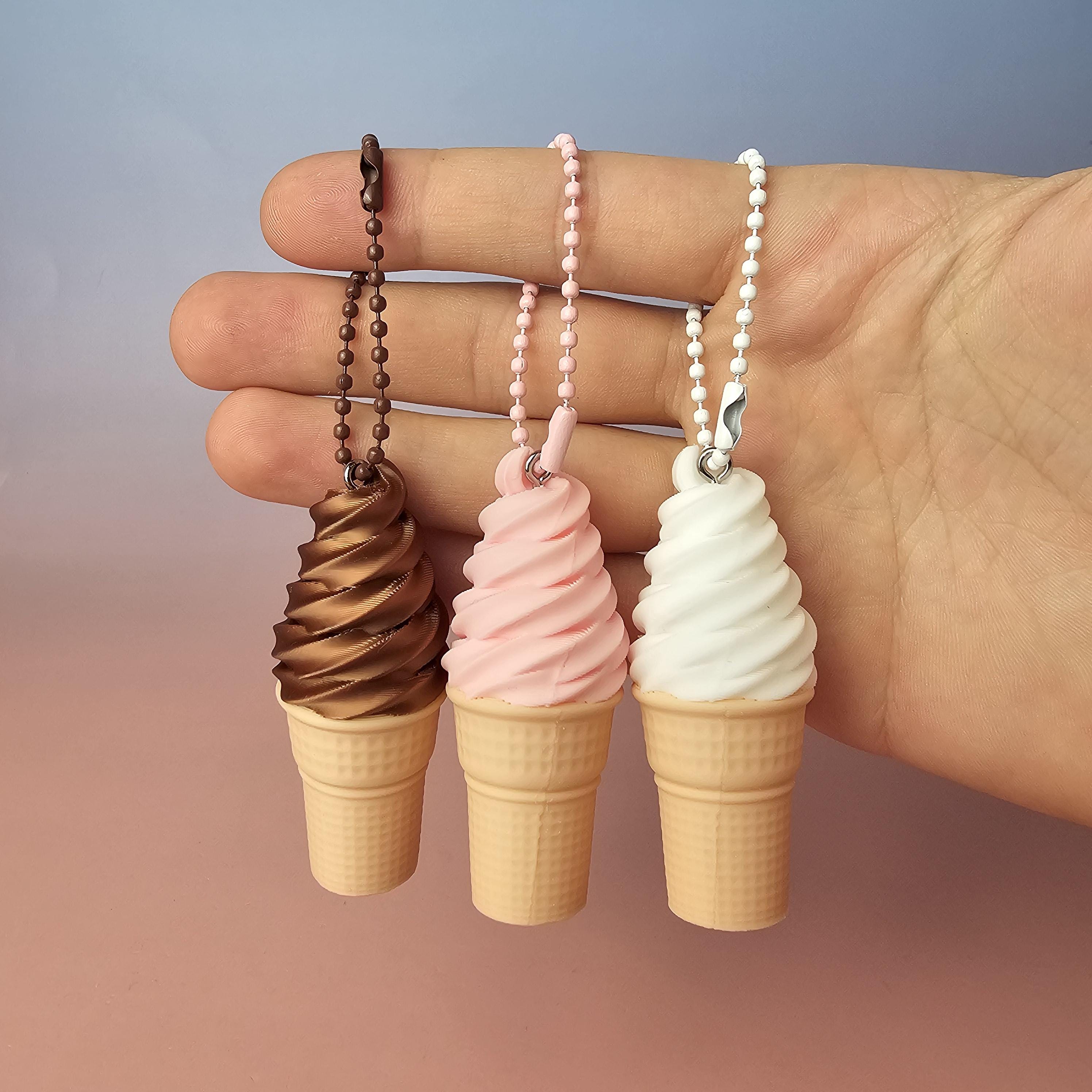 Ice Cream Cone Keychain 3D Printed | Icecreame | Icecream Gift | Cutee ...