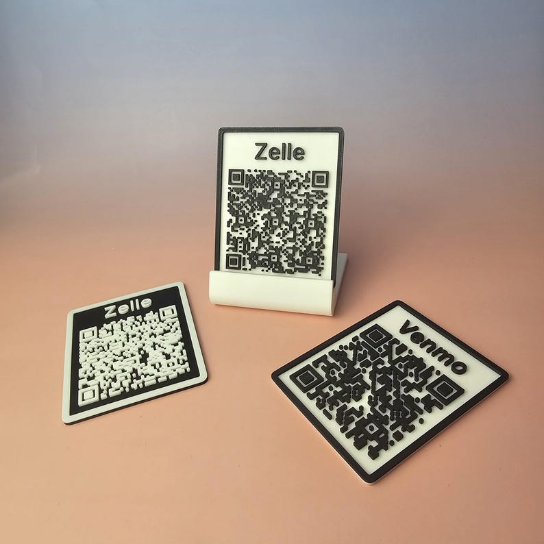 3D Printed QR Code Stand | Venmo, Zelle Payment Display - Etsy