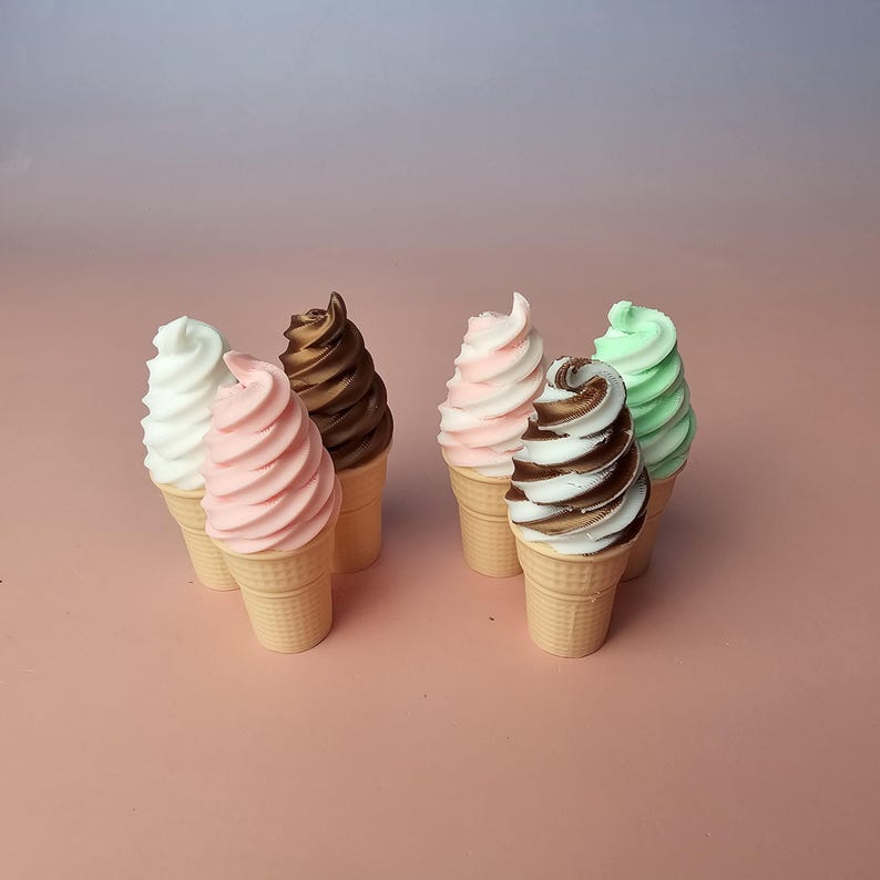3D Printed Ice Cream Cone | Whimsical Dessert Decor - Etsy