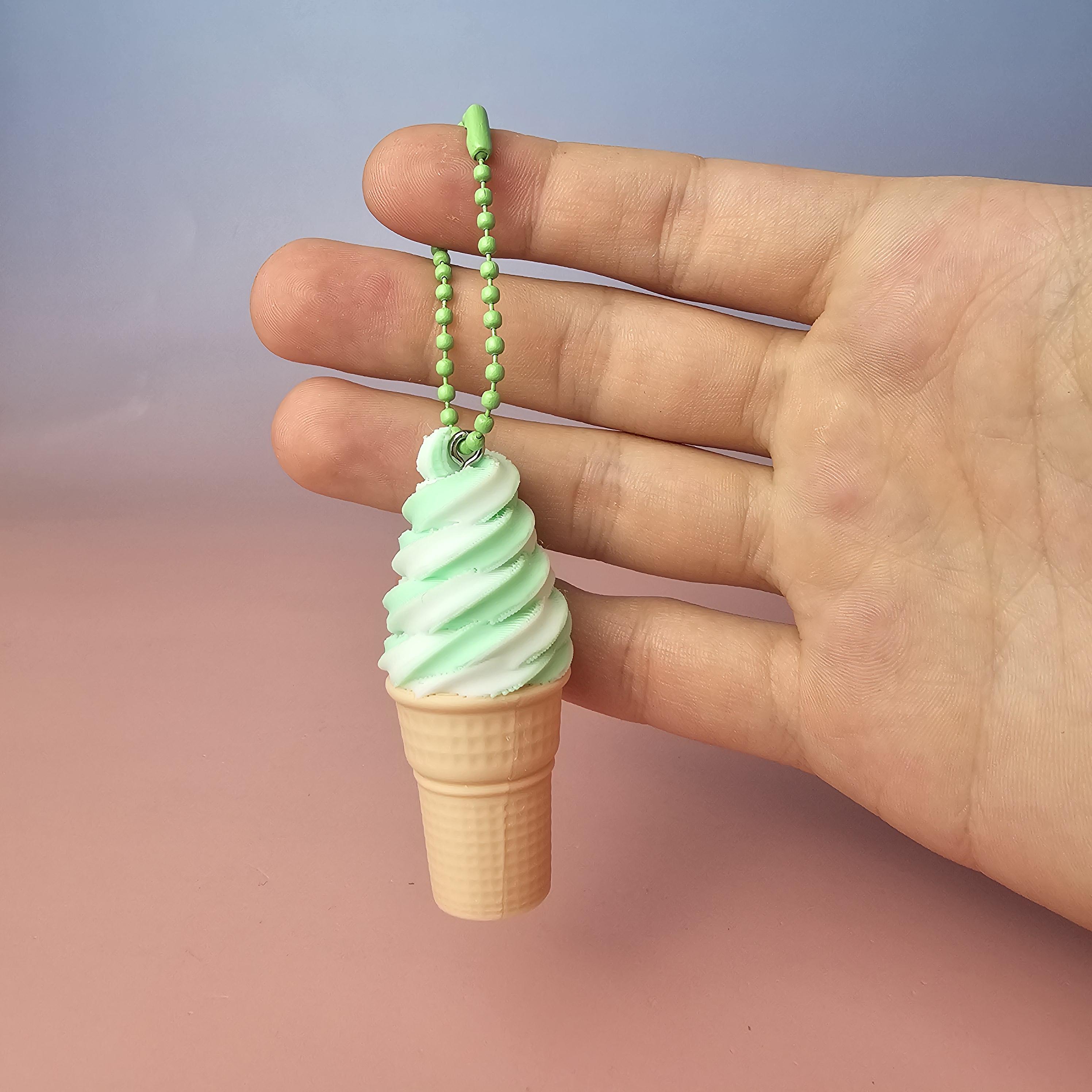 Ice Cream Cone Keychain 3D Printed | Icecreame | Icecream Gift | Cutee ...