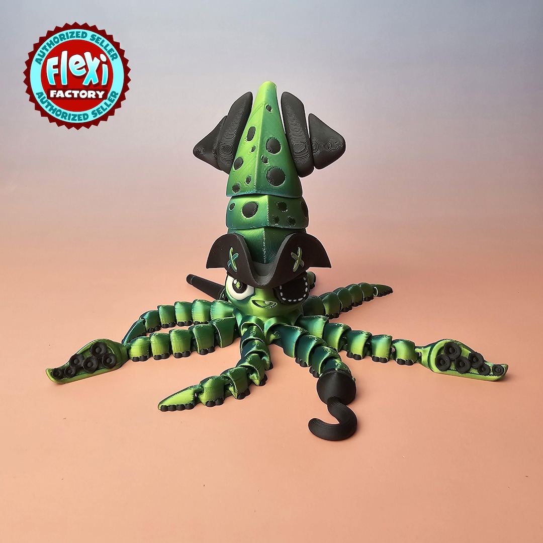 Squid Pirate 3D Printed | Fidget Toy Articul | Toys Forchildren ...