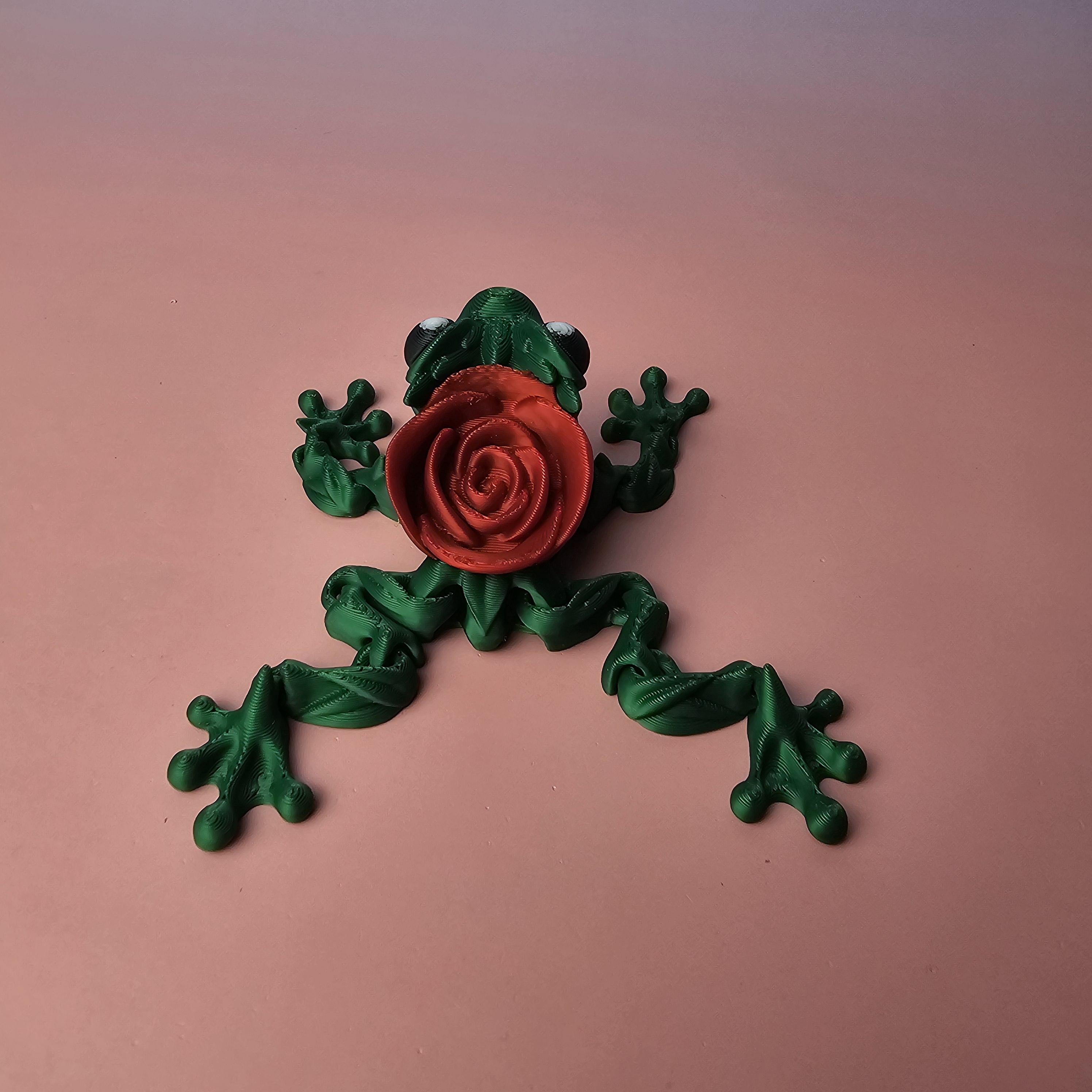 Frog Rose 3D Printed | Articulated Frog Rose | Frog With Rose | Fidget ...