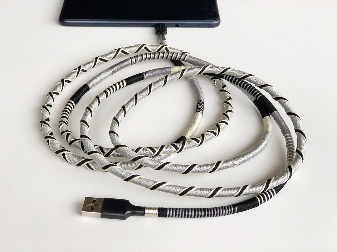 Argyle USB-C Cable Protector: Multicolor Wrapped Cord Keeper - Etsy