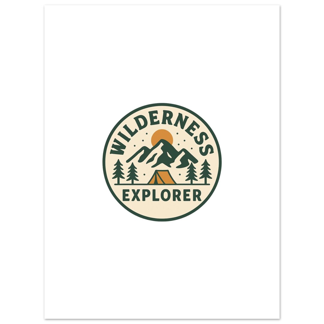 Wilderness Explorer Poster – Vintage Outdoor Wall Art, Adventure Badge ...