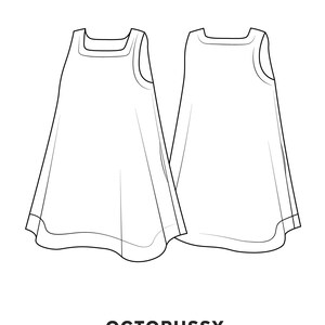 Trapeze Dress Sewing Pattern | Printable PDF | Sizes XS–XL | Octopussy ...